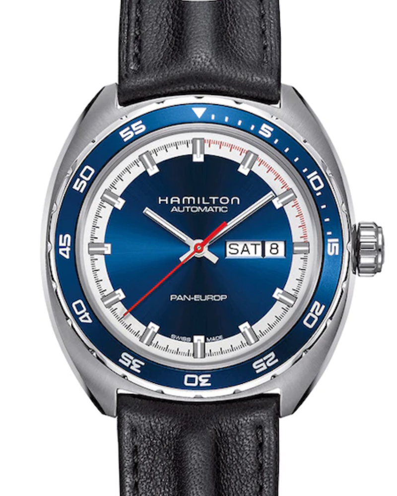 Hamilton Pan Europ Day-Date Automatic Watch, Blue H35405741 (42mm ...